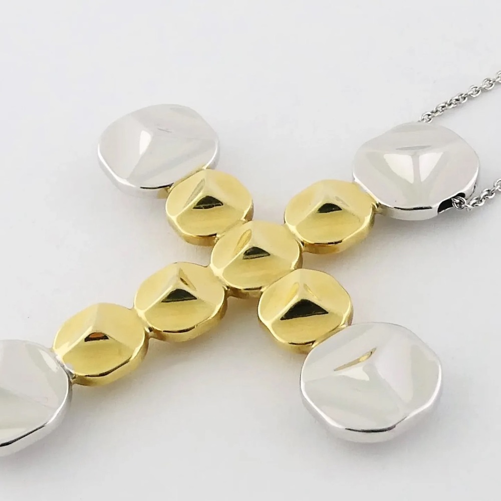 Chimento 18k Yellow White Gold Large Cross Pendant On… - Gem